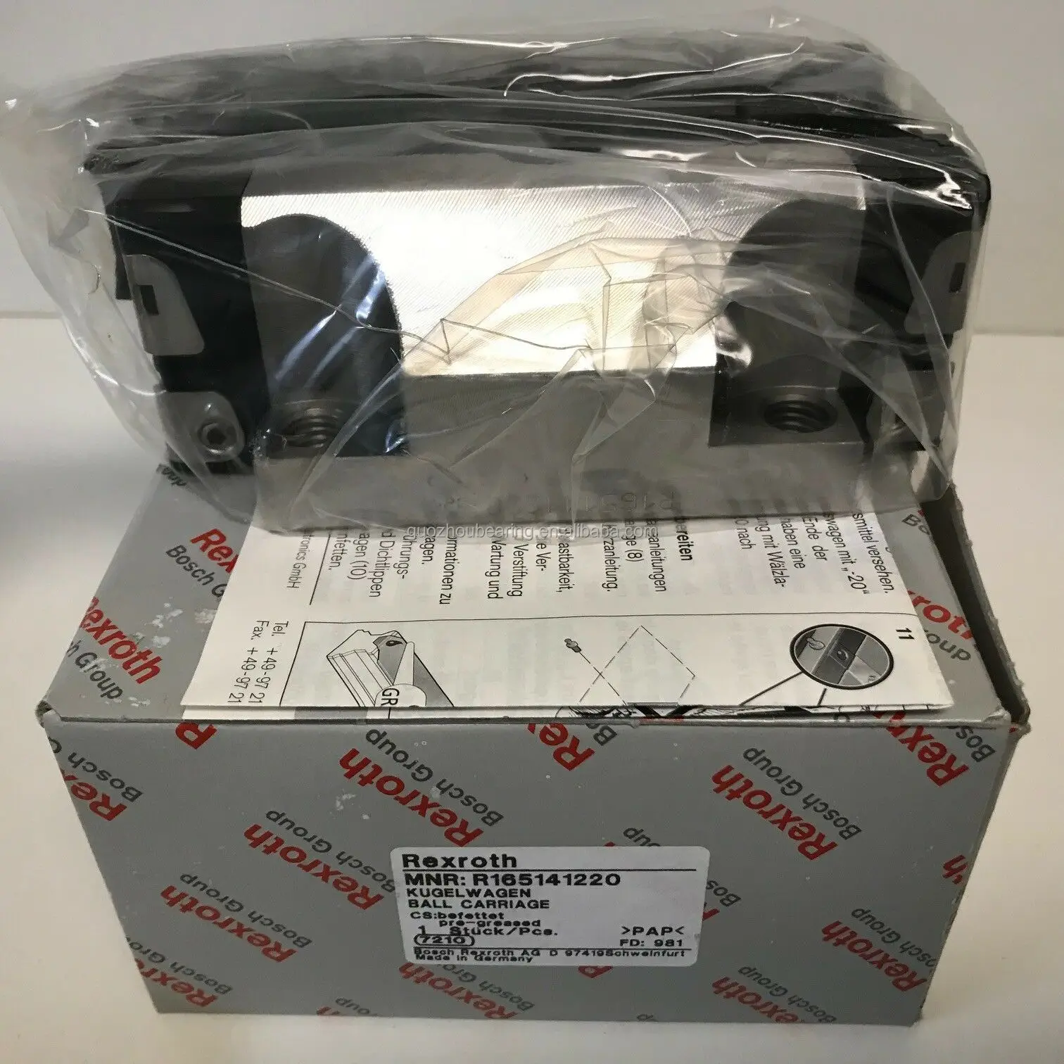 Rexroth Linear Guide Slide Block Bearing R165149420 R 165149420 ...