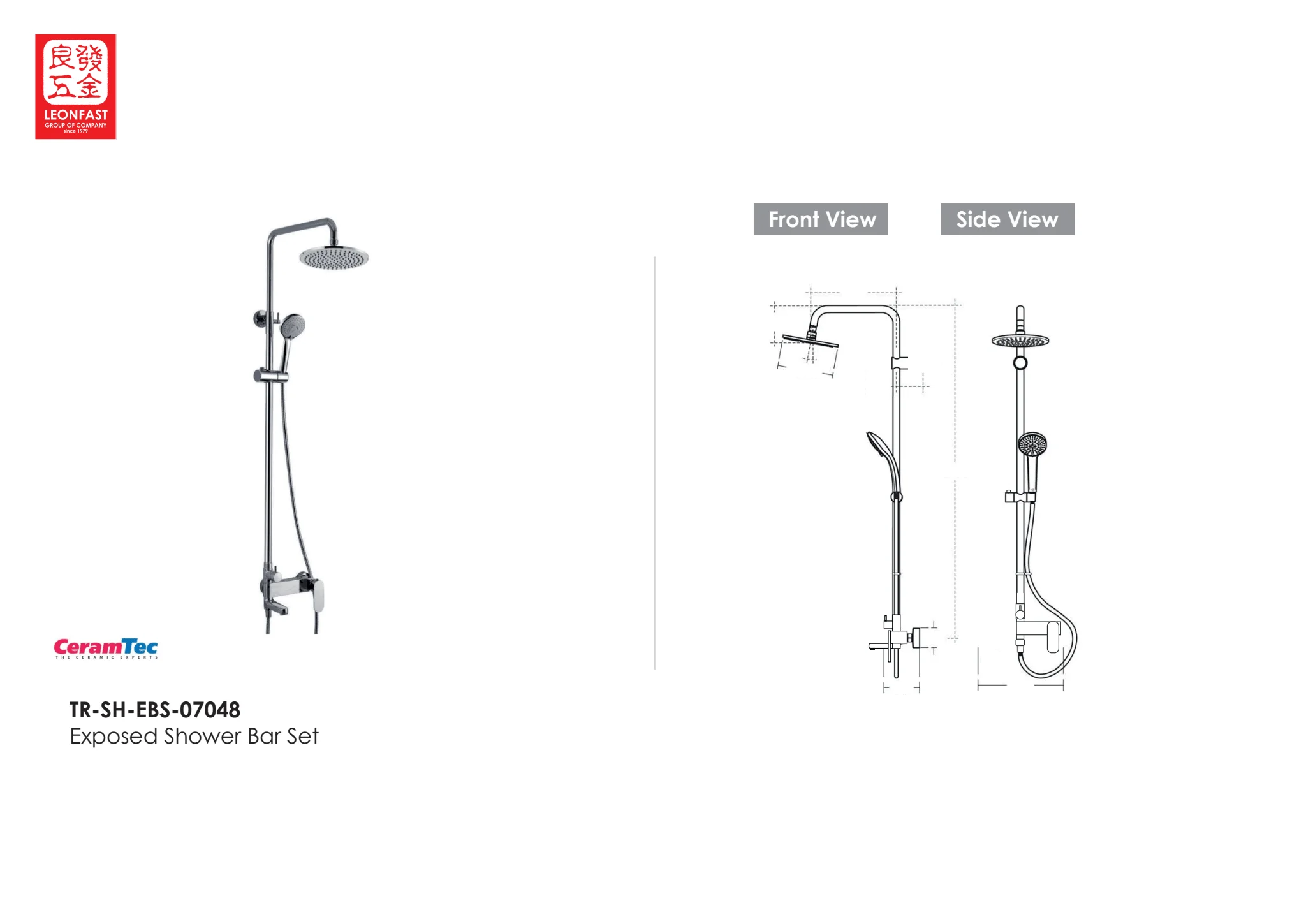 Easy Installation Brass Stainless Steel Exposed Shower Bar Set Tr-07048 ...