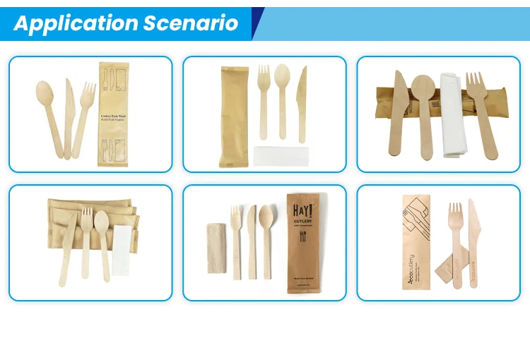 Small Single Spoon and Toothpick Paper Plastic Packing Machine Wooden ...