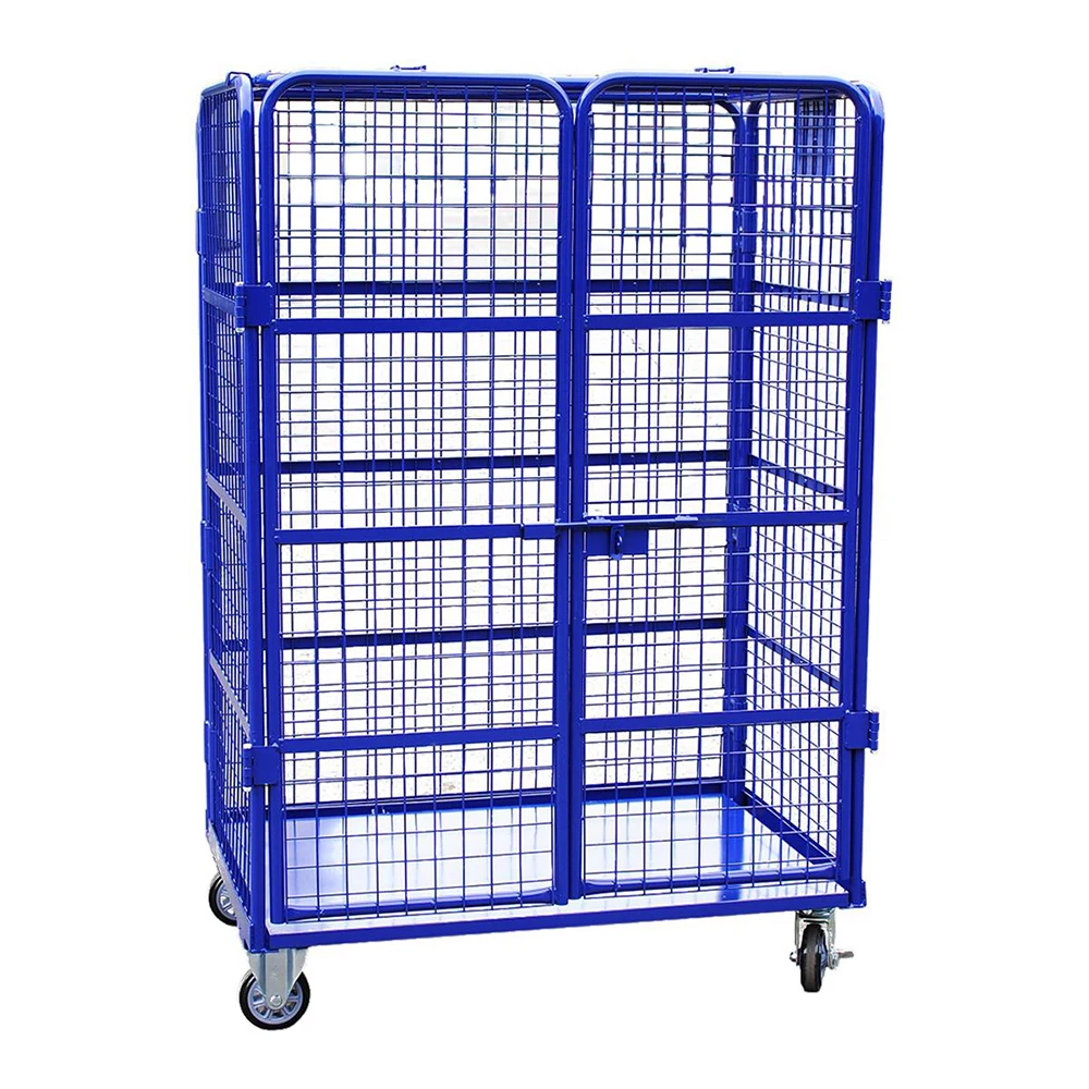 Heavy Duty Warehouse Galvanized Steel Nesting Foldable Roll Cage ...