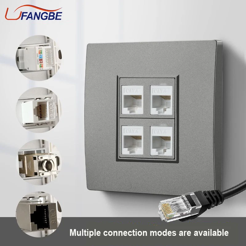 1port Double Ports Cat5e Cat6 Utp Network 86 Face Plate Wall Socket ...