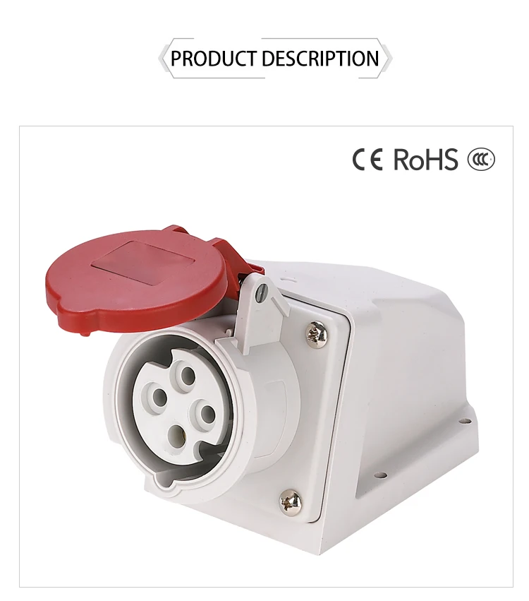 3 Phase 400v 16a 4 Pin Wall Mount Industrial Plug Socket - Buy 16a ...