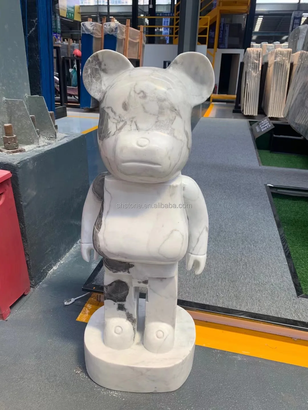 Modern Home Decor Natural Marble Stone Carved Fashion Funny Bearbrick ...