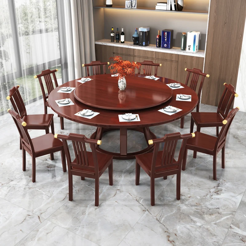 Custom Turntable Solid Wood 2m Round Table for Living Room