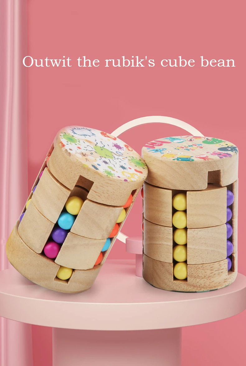 Montessori Kids Creative 3D Wooden Cube Puzzle Educational Learning Toy ...