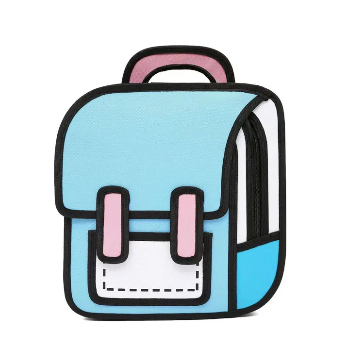 New Style Fashion Oxford Fabric Cartoon Cute Violet 2d Backpack For ...