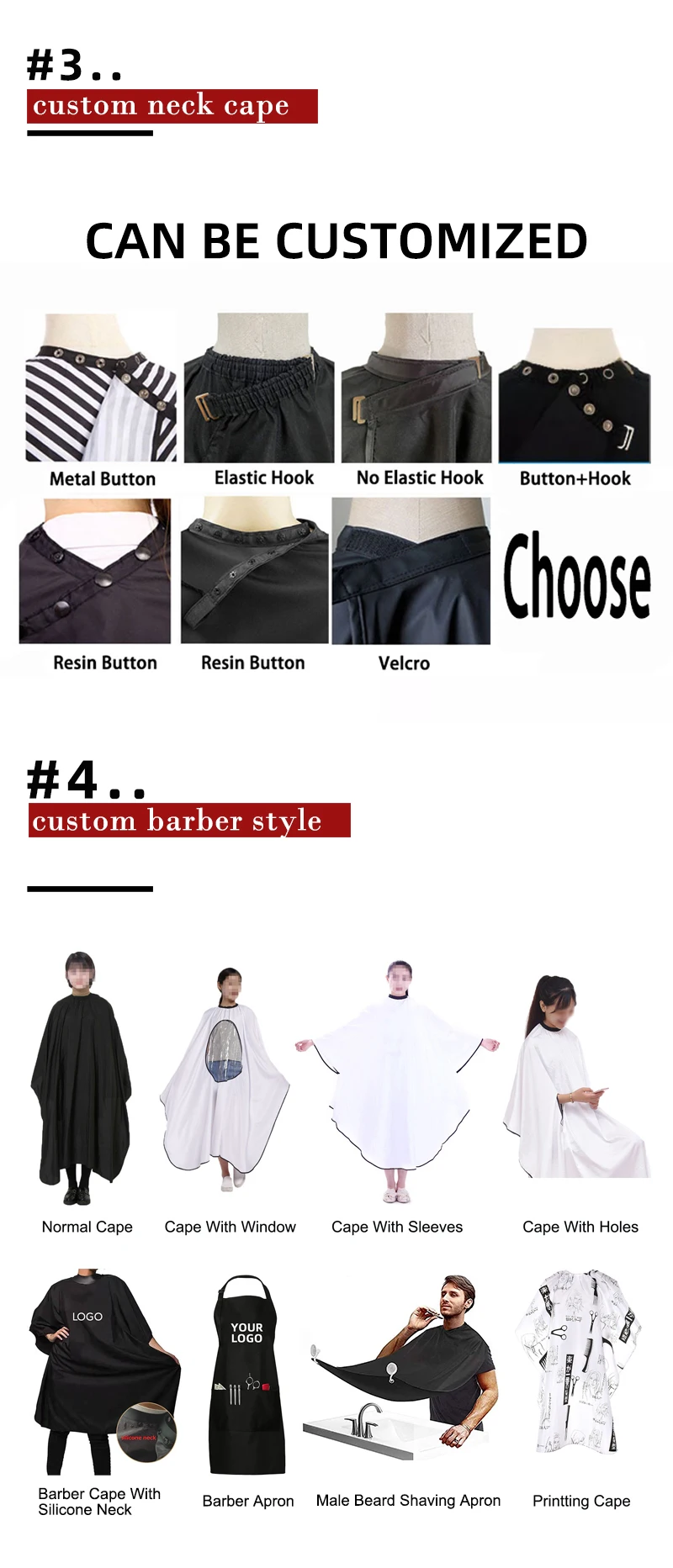 Hair Cutting Salon Capes With Snaps Professional Design Barber Cape For ...