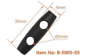 High Quality Plastic Middle Toggle with Two-Hole for Tent or Costume