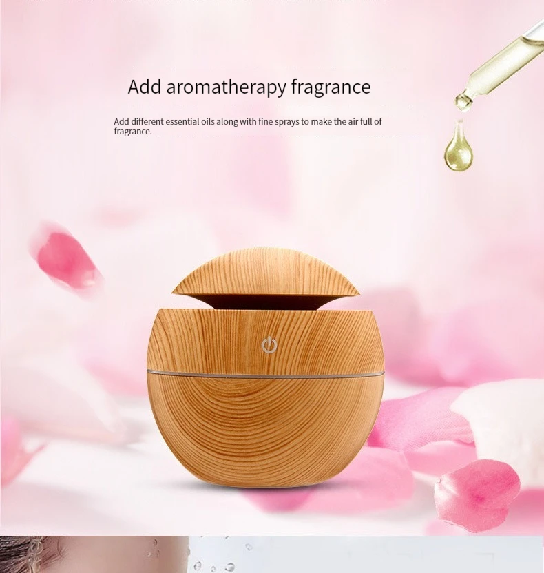 Home Wood Grain Air Humidifier Purifier Aroma Diffuser Usb Ultrasonic ...