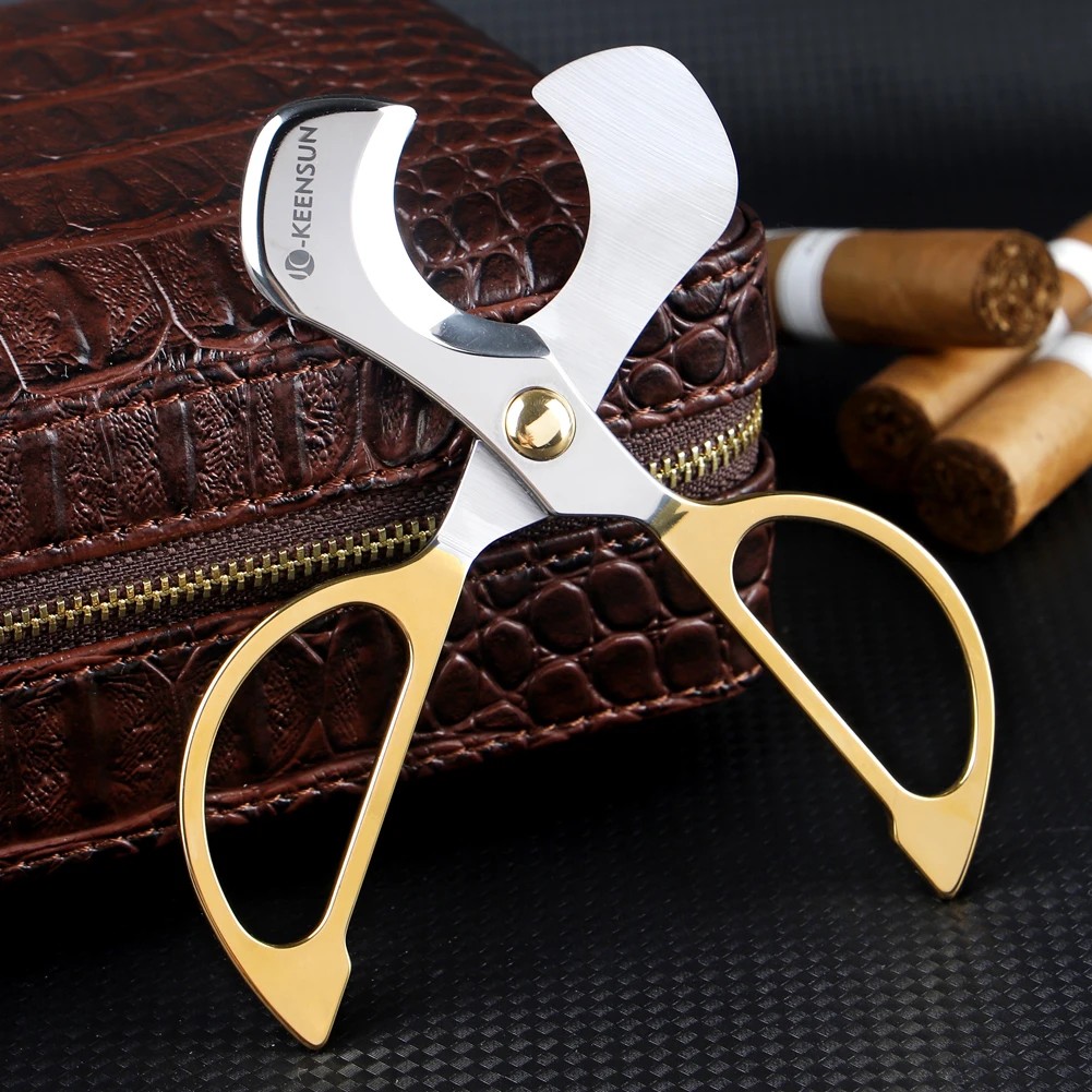 Keensun Luxury Customized Logo Stainless Steel Cigar Cutter