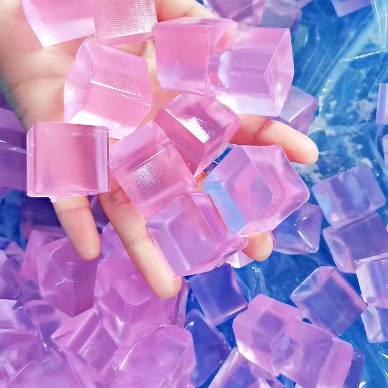 Transparent Cube Squeeze Toy Ice Cube Pinch Squishies Toys Mochi Cube ...