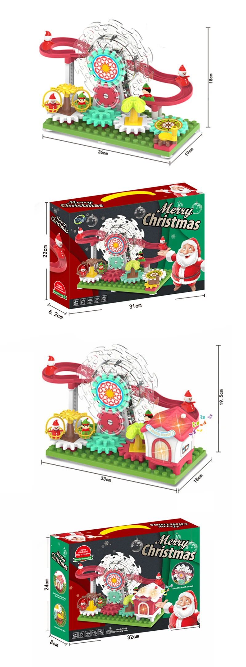 Educational Classic Montessori Building Blocks Sets Ferris Wheel Gear ...