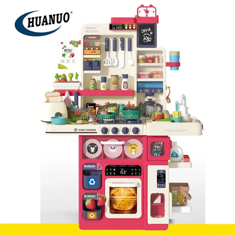 100CM Kitchen Pretend Play Cooking Table for Kids - 101pcs Kitchen Toys ...