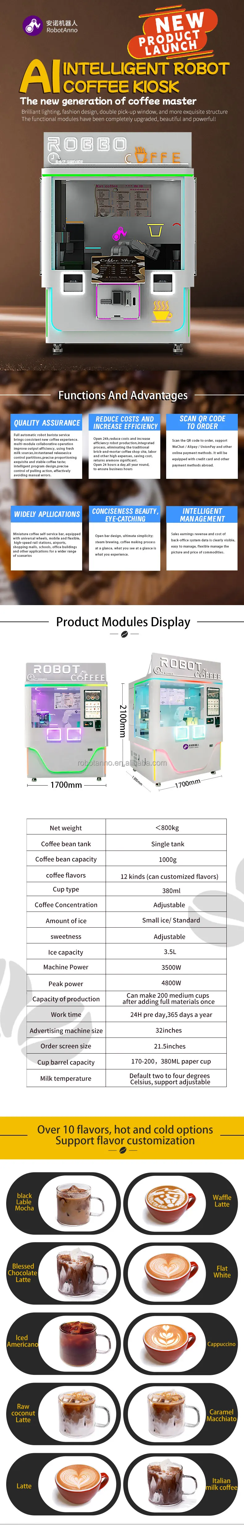 Factory 6 Axis Robot Arm Automatic Operate Commercial Iced Coffee ...