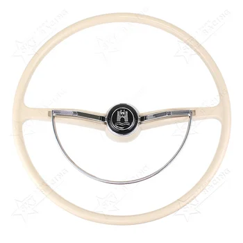 400mm 15 3/4" White Black Chrome Classic Steering Wheel For 1962-1971 ...