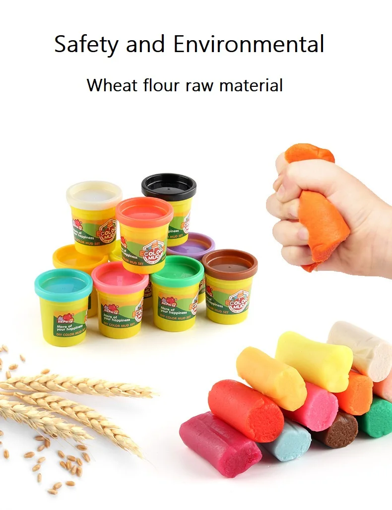 8 Pcs Pack Playdough Kit Modeling Clay Polymer Clay Set for Kids Play ...
