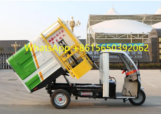 Three Wheel Rechargeable Garbage Bin Lift Truck Urban Garbage ...