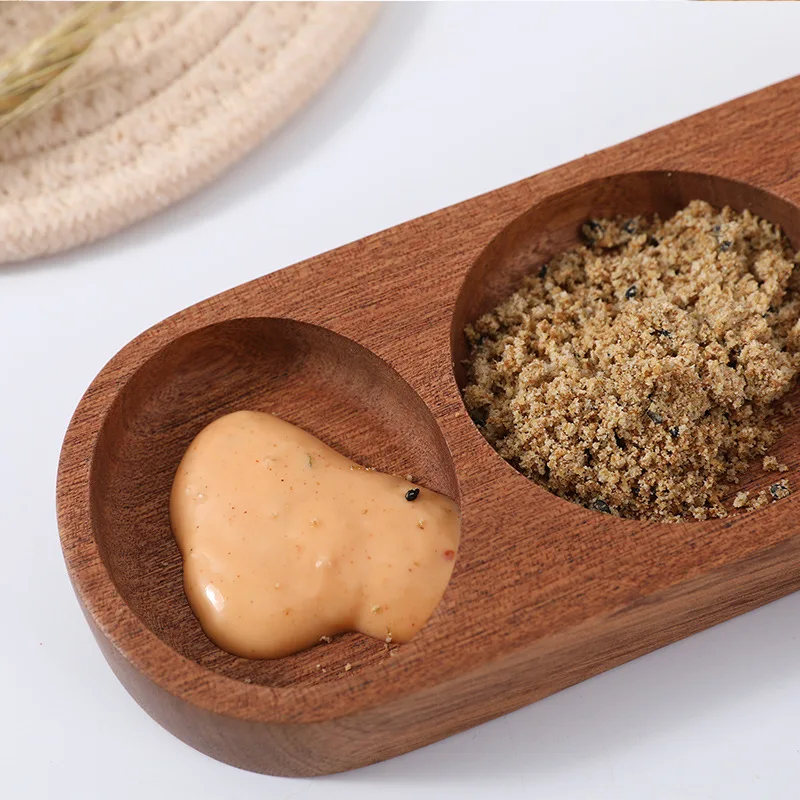 Wood Divided Tray - Customized Kitchen Food Sauce Plate
