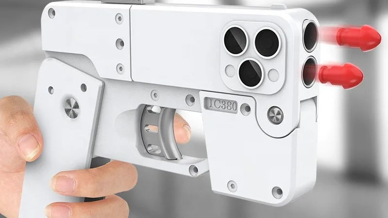 Cool Shape Folding Mobile Phone Gun Toy Gun Soft Bullet Gun Pistol Toy ...