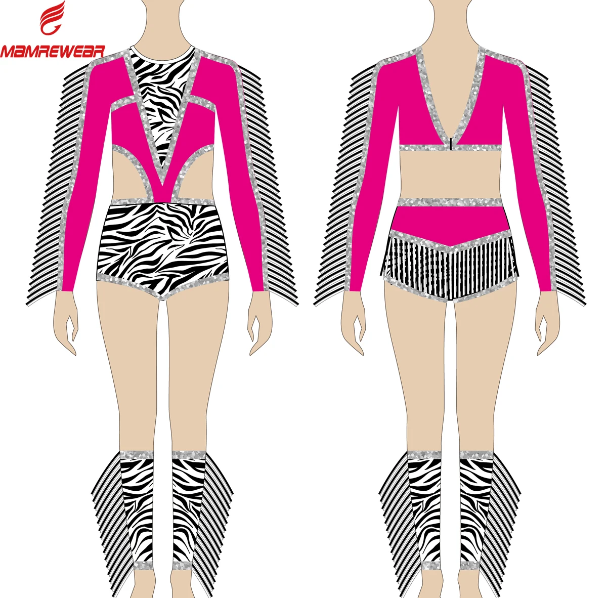 Custom Zebra Print Majorette Uniform - Dance & Cheer Outfit