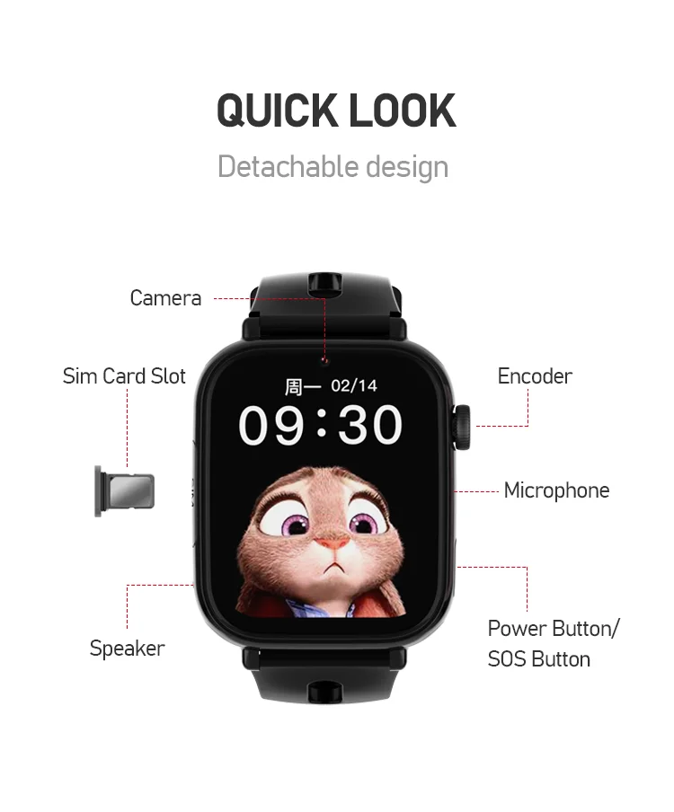 1.85inch Touch Screen Children Smartwatch with GPS & Video Call