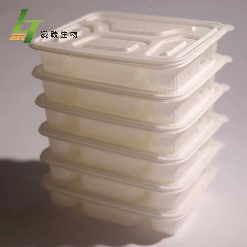 Compostable PLA Food Containers with Lids Stackable and Oil-Resistant ...