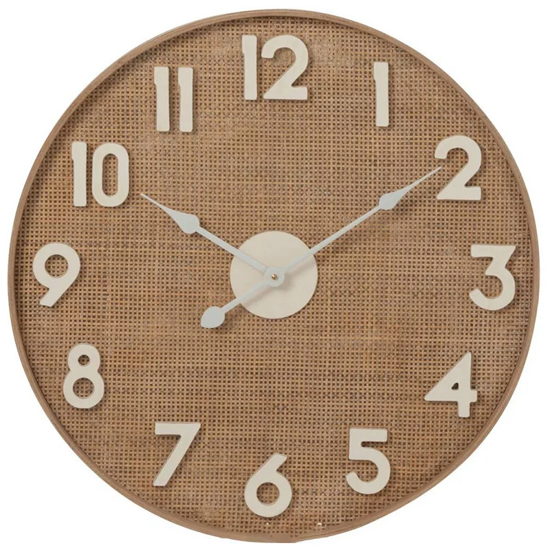 Modern Decorative Wall Clock Wicker Rattan Wood Wall Decor Clock - Buy ...