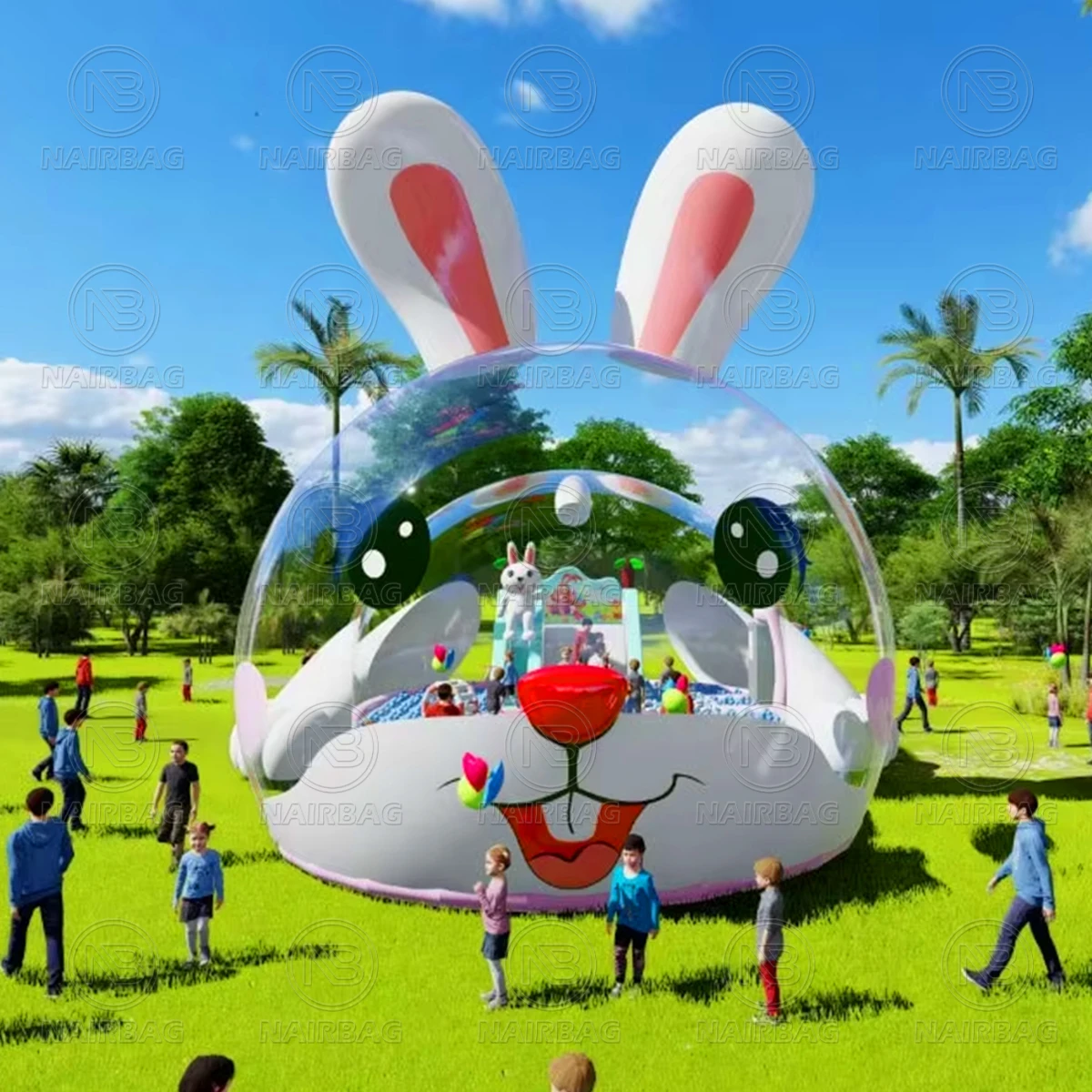 Rabbit Model Inflatable Bubble House With Millions of Ocean Ball Pools ...