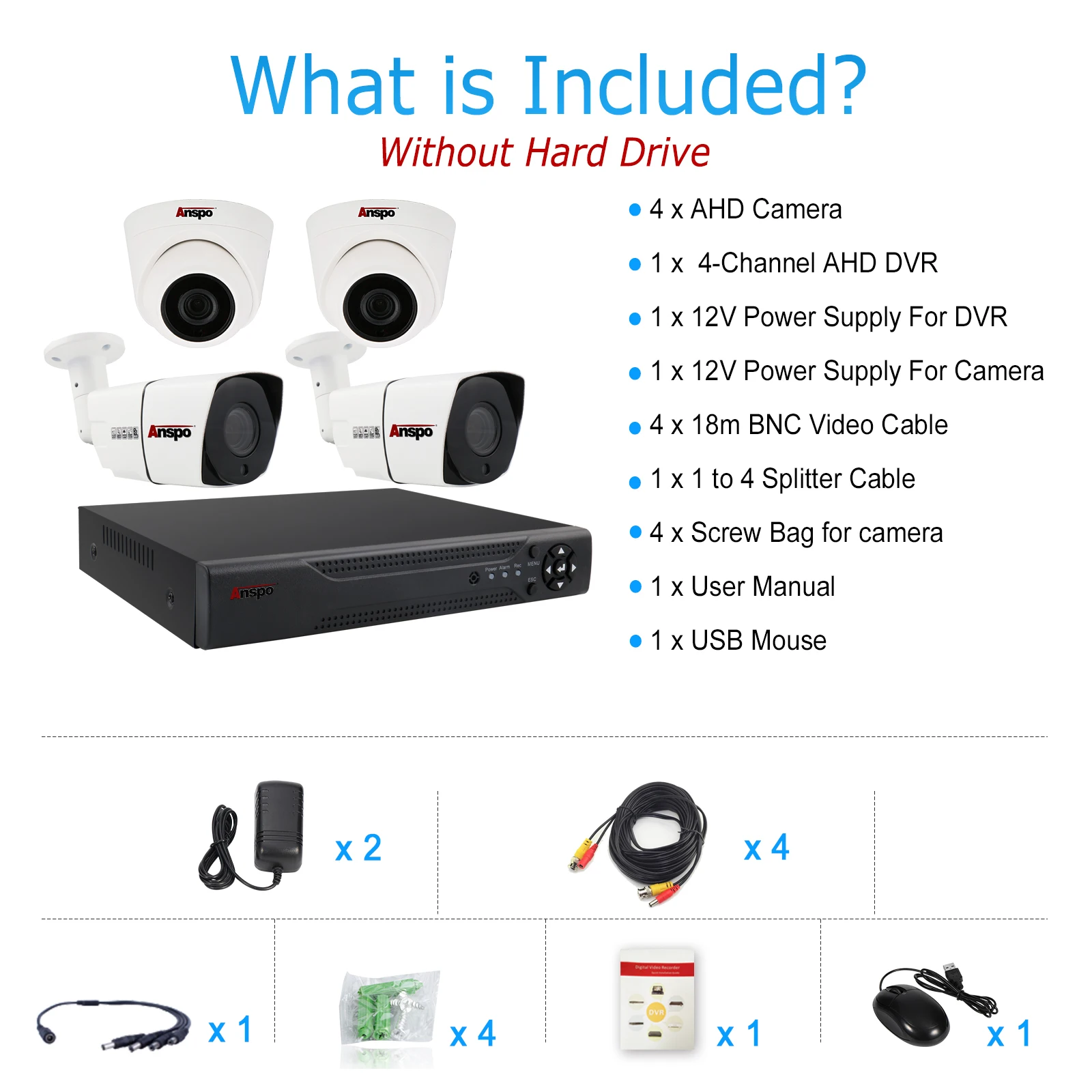 Guangzhou Factory Ahd 4ch Cctv Surveillance Kit Dvr With 2mp Ahd Camera ...