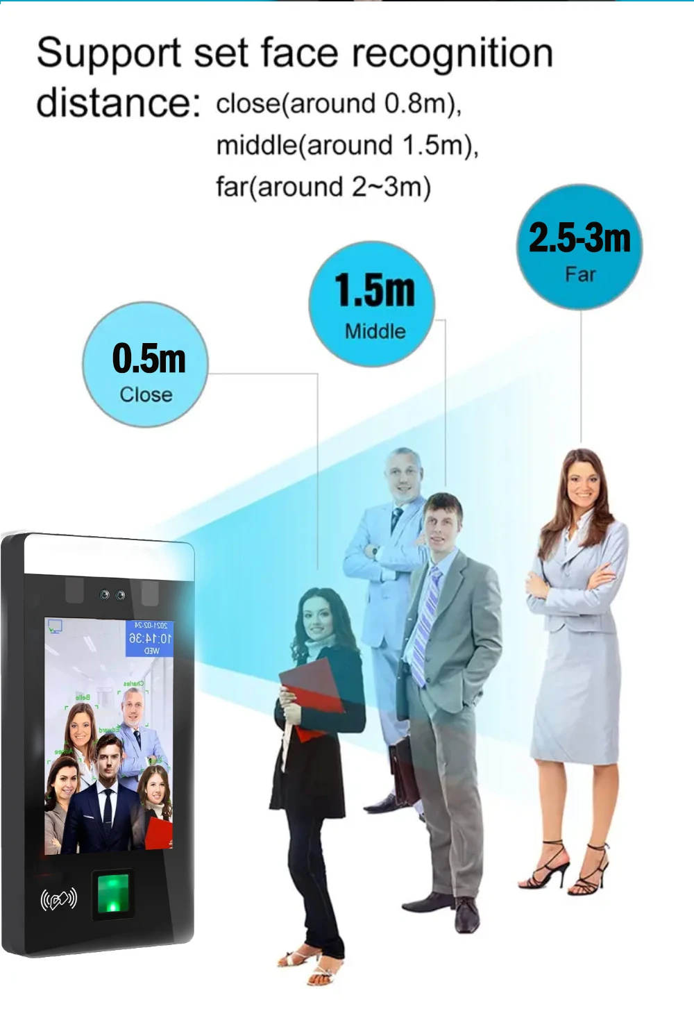 Cloud System Waterproof' Digital Facial Recognition Terminal With Rfid Ip65 Biometric Face ...