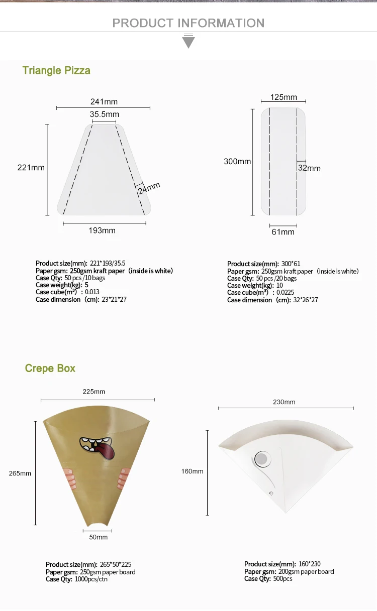 Custom Printed French Fries Crepes Holder - Food Packaging