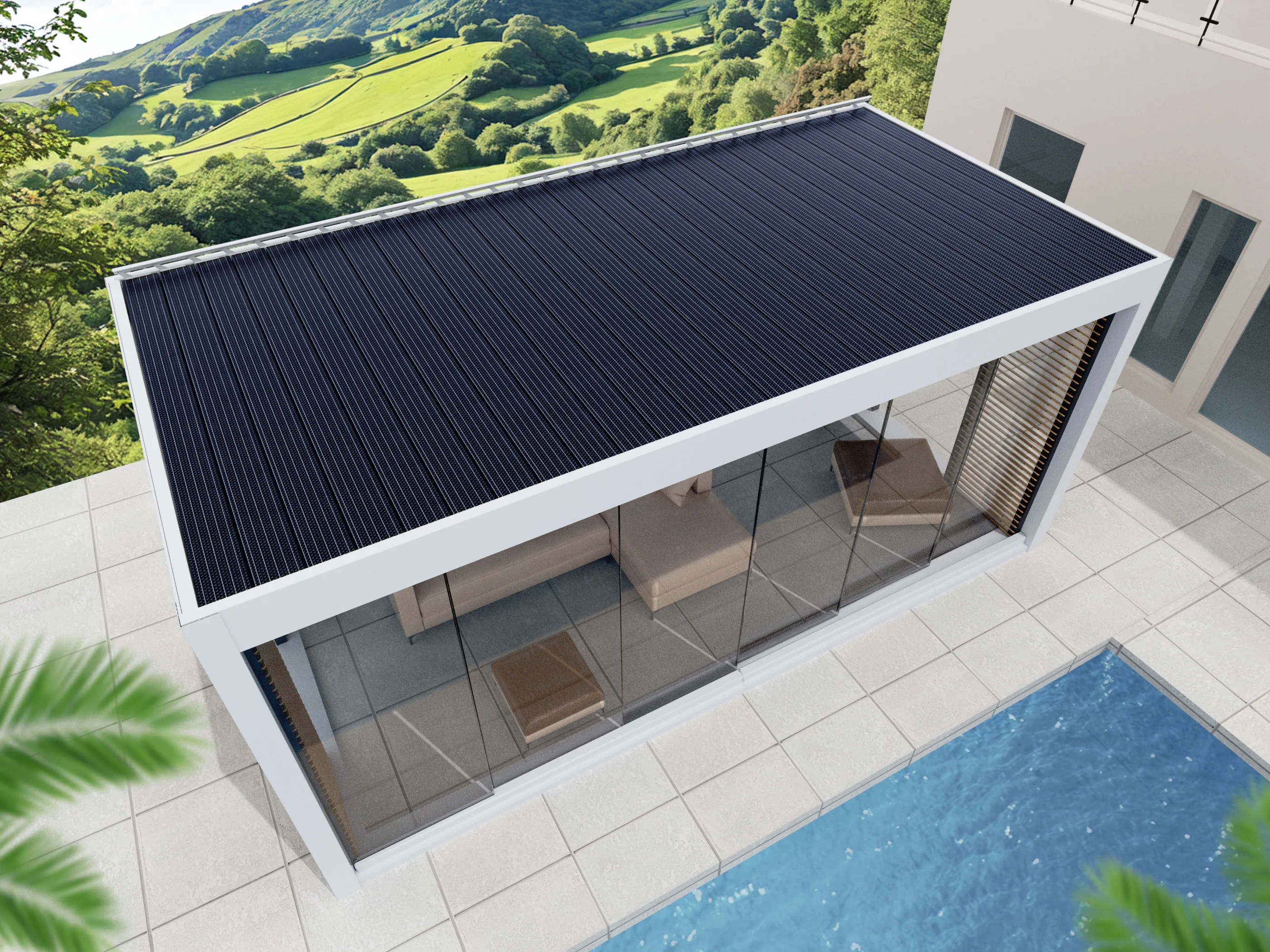 Luxury Garden Outdoor Louvers - Eco Friendly Solar Pergola