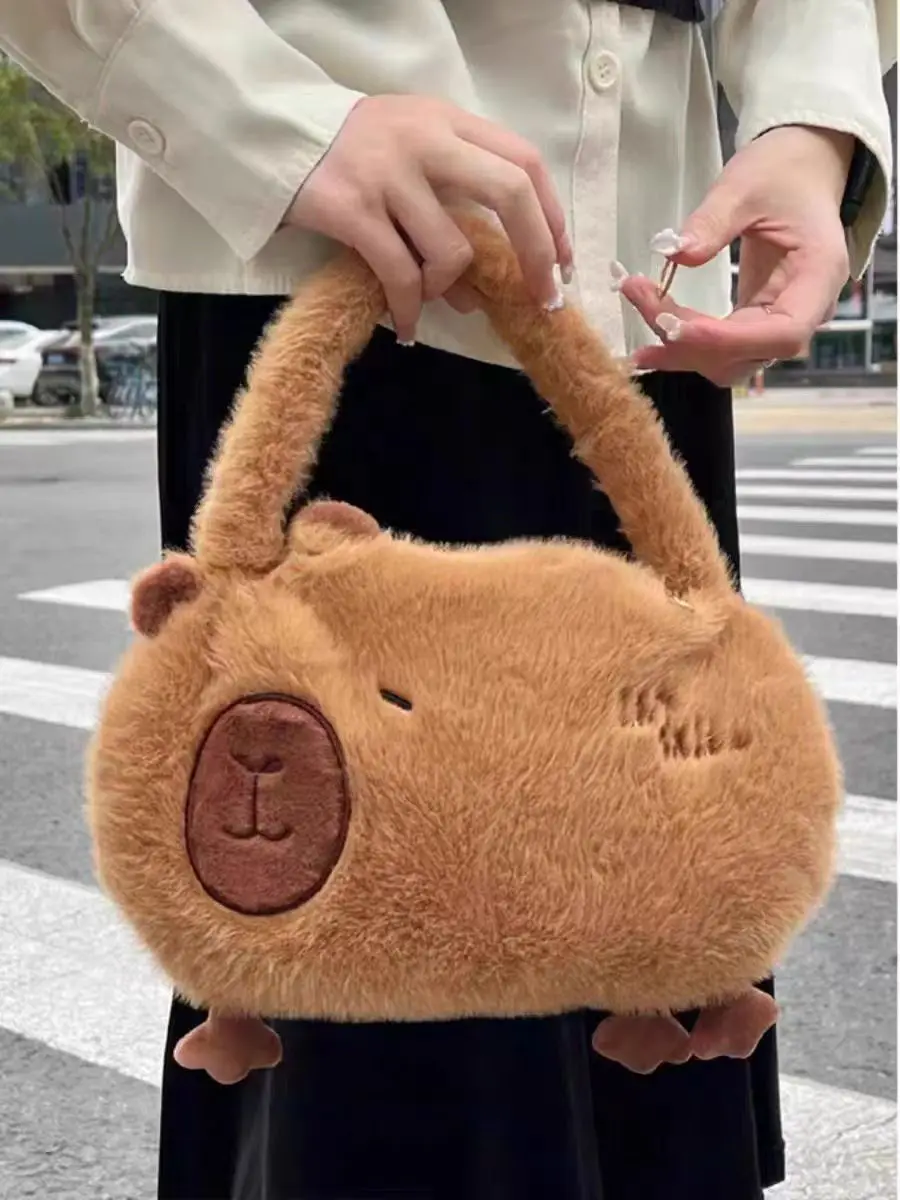 Capybara Plush Backpack Capybara Crossbody Bag Handbag Soft Warm ...