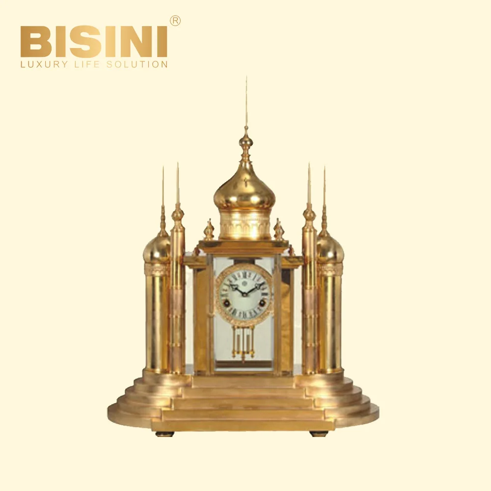Luxury Round Cloisonne Table Clock with Pendulum - Exquisite Floral ...