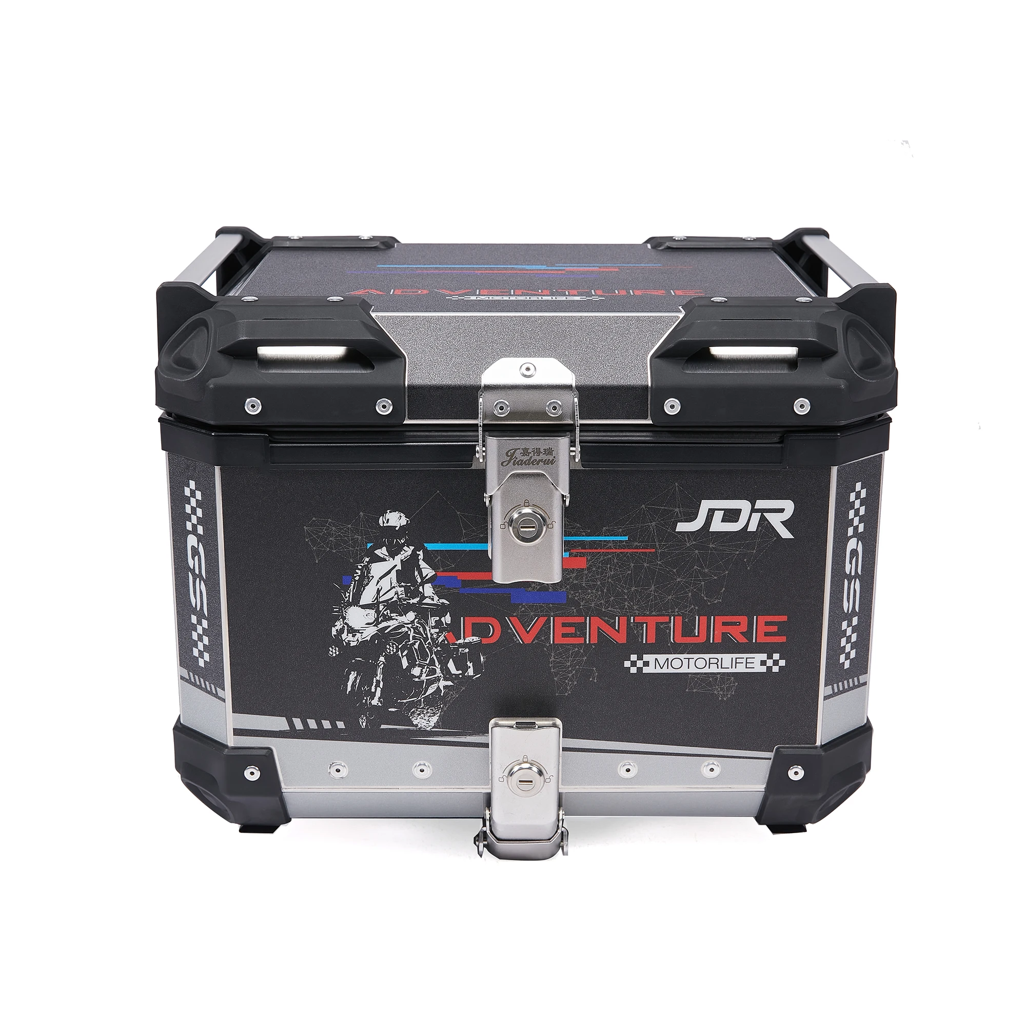 Jdr Aluminum Alloy Motorcycle Top Box,45l Volume,Ideal For Tail Storage ...