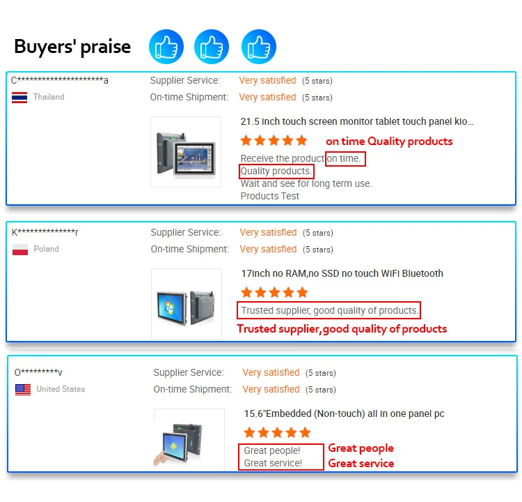 RK3288 RK3399 RK3566 RK3568 Embedded Wide Tablet IP65 Waterproof 21.5 ...