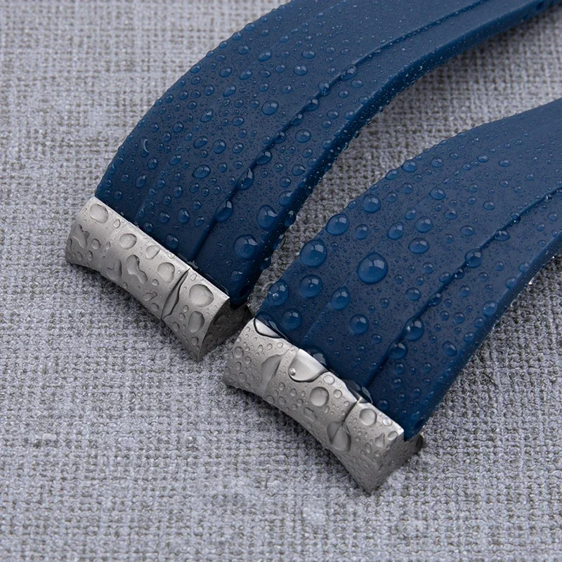 20mm Curved End Link with Soft Rubber Strap Set for R-Olexs Watchband