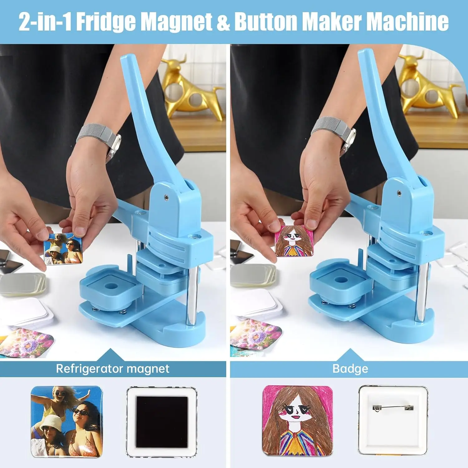 50X50 Square Plastic Button Badge Making Machine Manual