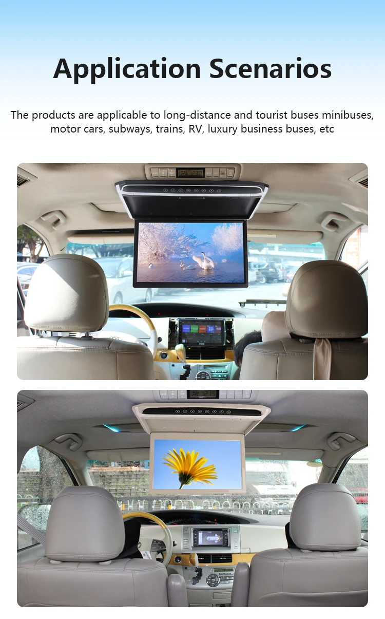 17.3 Inch Ceiling Car Tv Touch Screen Wifi Flip Down Monitor For ...