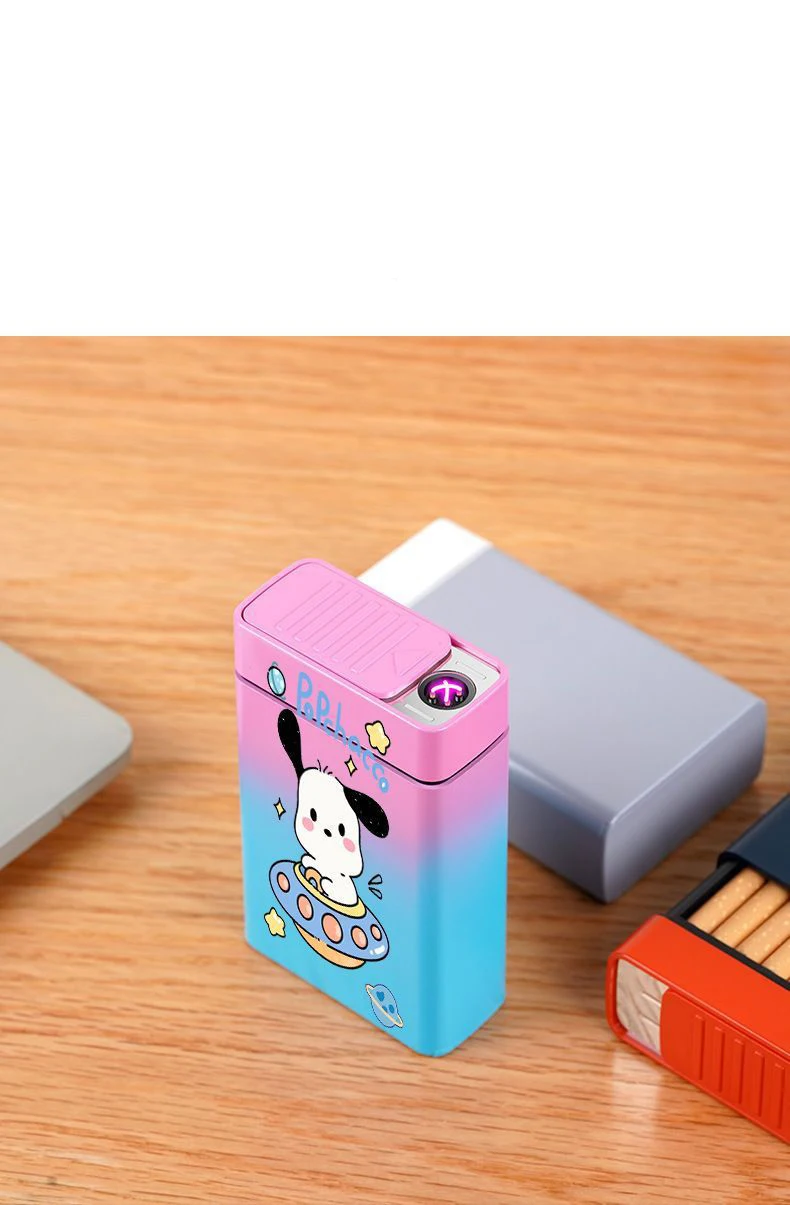 Kawaii Sanrioed Kuromi Cartoon Cigarette Box Lighters Hello Kitty ...
