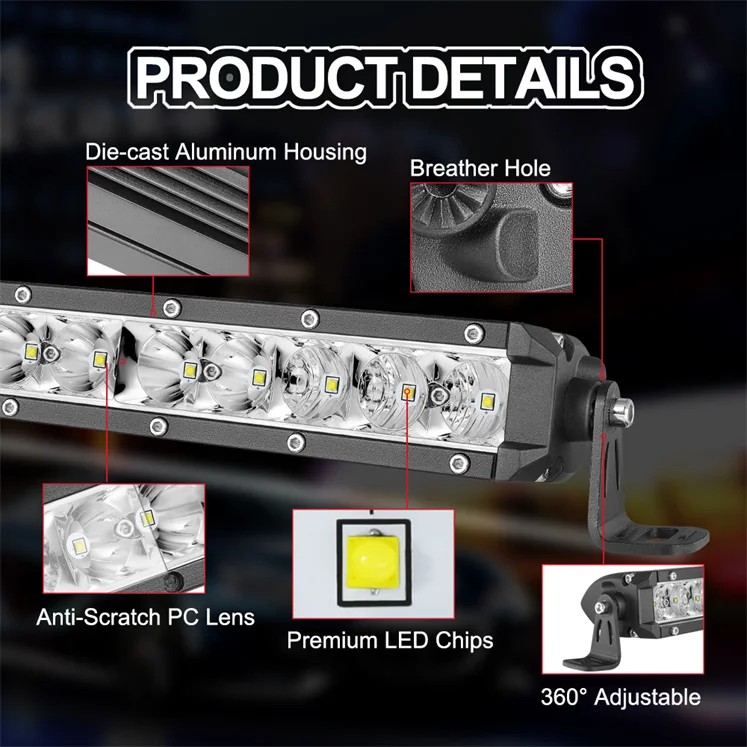 12V Single Row Winch Front Bumper Mount 30 Inch 90W Surface Mount Led ...