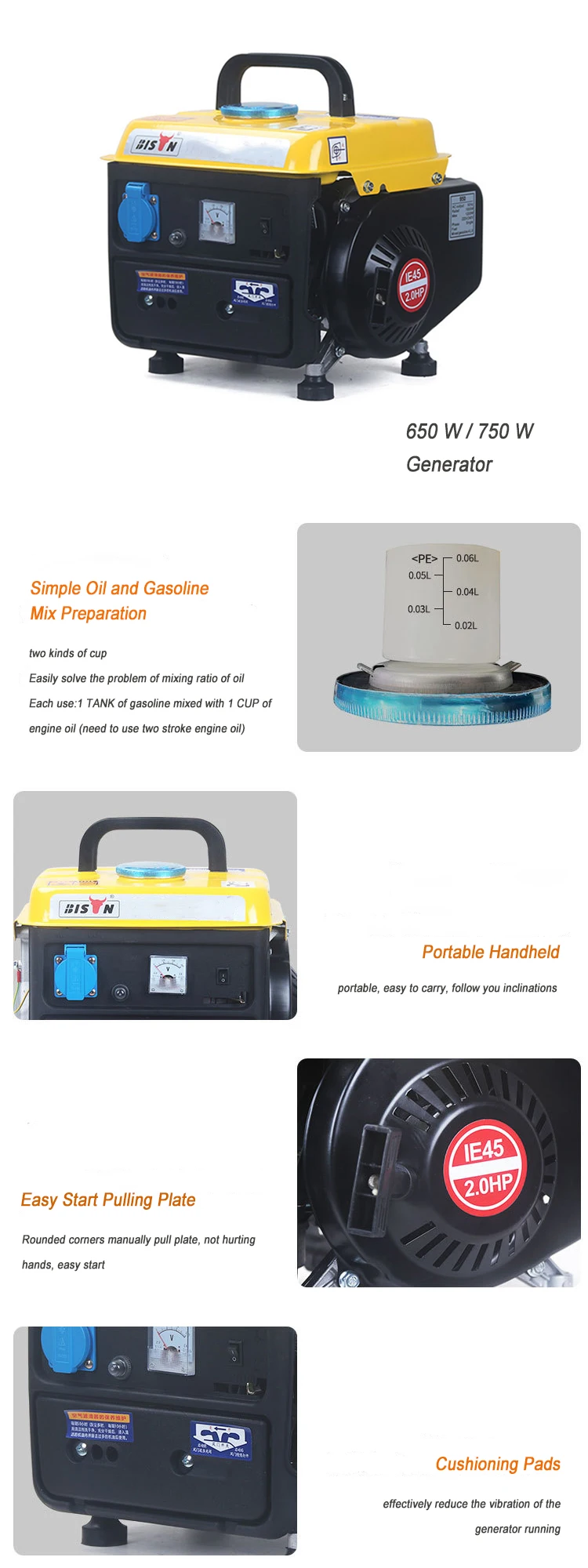 Pure Sine Wave Gasoline Inverter Generator 5kw Dual Fuel Epa Diesel ...