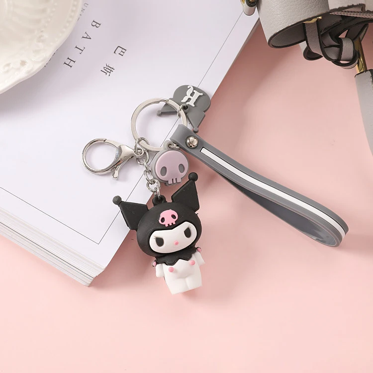 Cute Kuromi Melody Sanrio Keychain Kawaii Cartoon Big Eared Dog Frog ...
