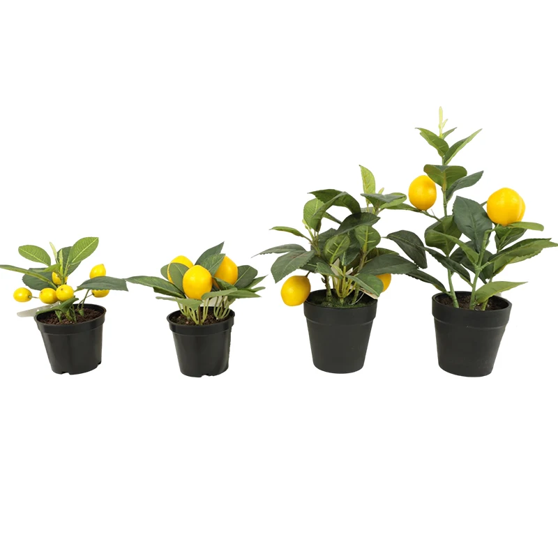 Wholesale Small Artificial Potted Lemon Tree Bonsai Fruit Plant ...