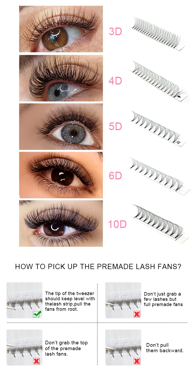 Handmade 6d 8d 12d 14d Rapid Mega Wispy Storage Lash Tray 1000 Eyelash ...