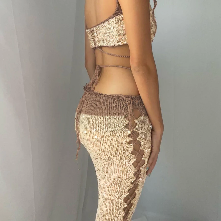 Kliou W23s27721 Fashion Bandage Bare Midriff Camisole Elegant 4115