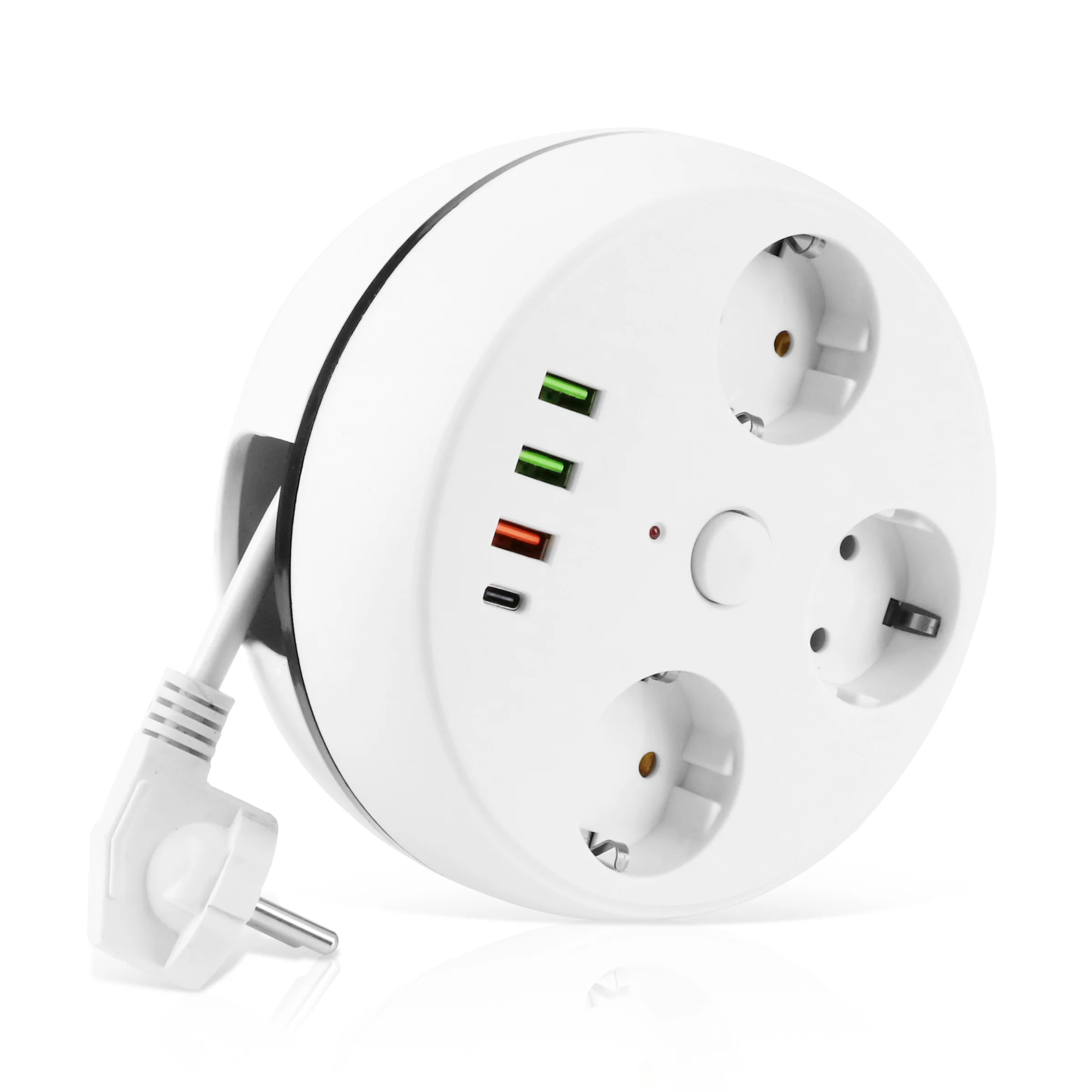 Retractable European Extension Socket 3 Outlet 3USB Type C EU Type Power Strip With Switch ...