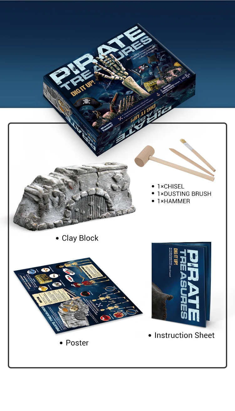Embark Mysterious Adventure Archaeological Toy Dig It Out More Pirate ...