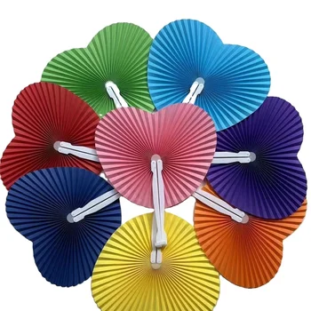 Simple Folding Round Paper Fan Portable Travel Mini Small Round Fan ...