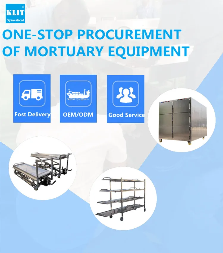 Medical Morgue Equipment Transport Cart Stainless Steel Mortuary Body ...